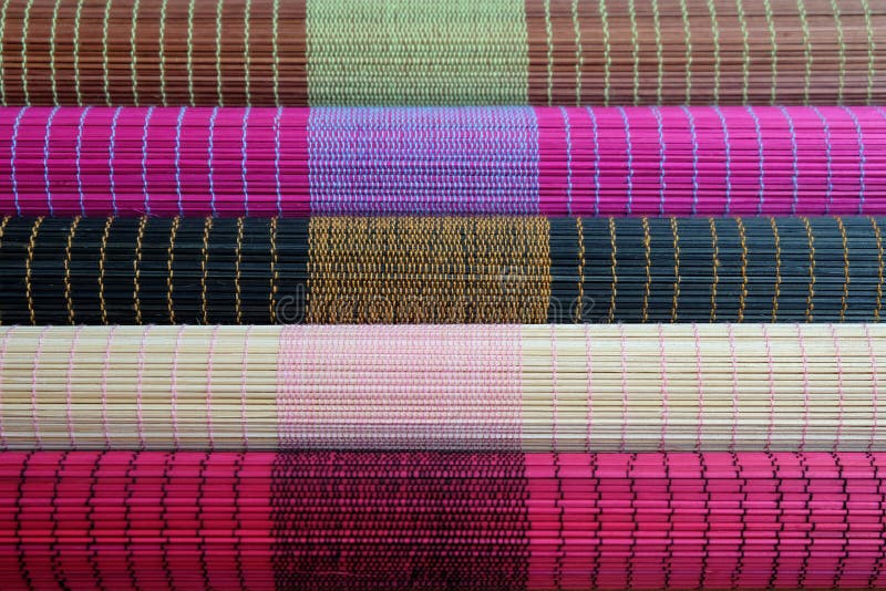 Background of Bamboo Mat Plate, Colorful Pattern, Bamboo Texture, Blank ...