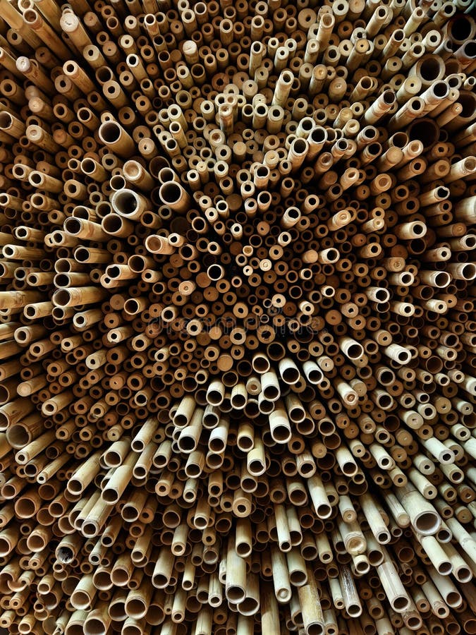 Background of Bamboo Tubes are Arranged in a Stack on Top of One ...