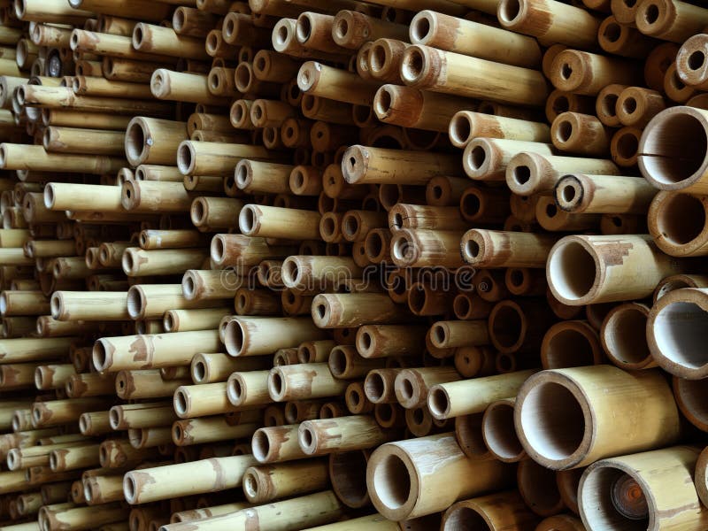 Background of Bamboo Tubes are Arranged in a Stack on Top of One ...
