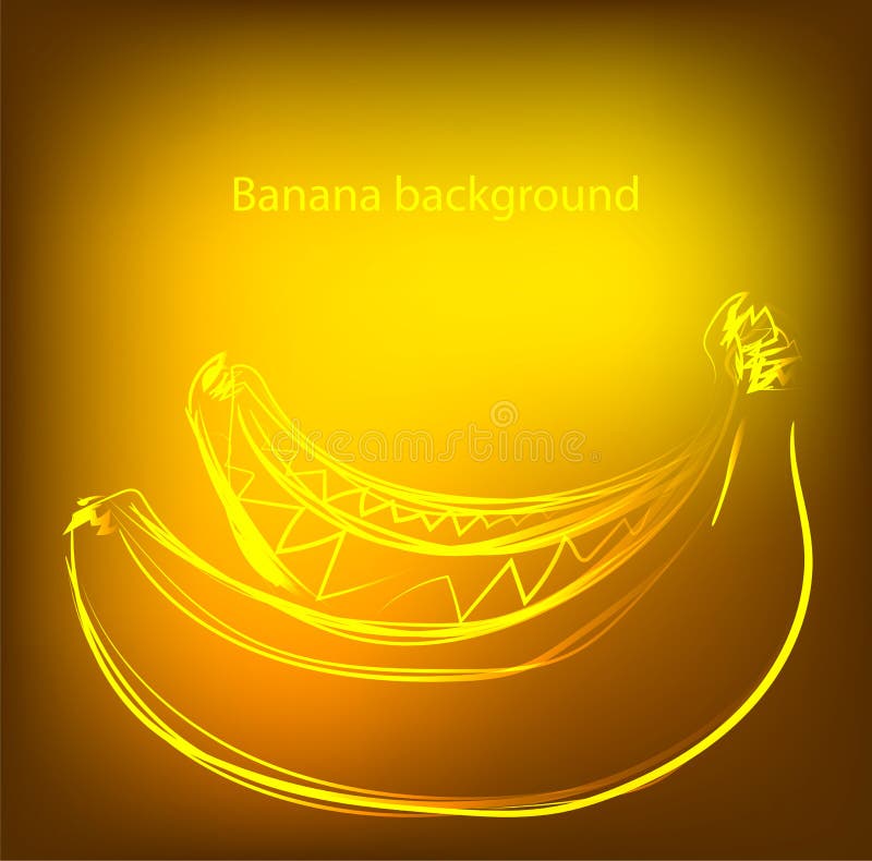 Background with Banana in Beautiful Colors, Vector Illustration Stock ...