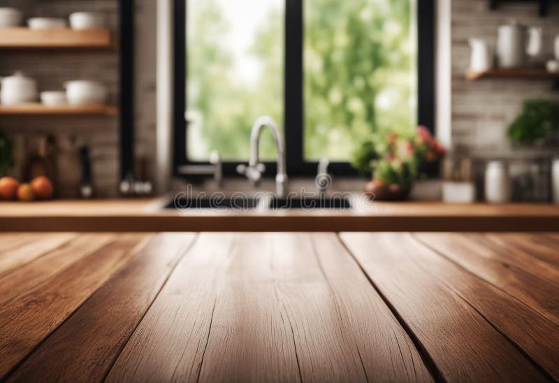 Background Banner Window Board Wood Panoramic Blurred Top Table Blur ...