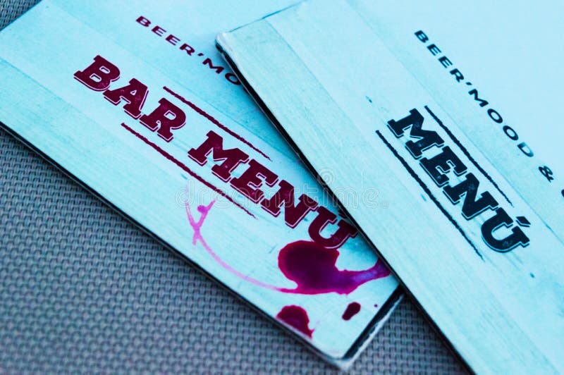 Background of Bar Menus or Restaurants Close-up Editorial Stock Image ...