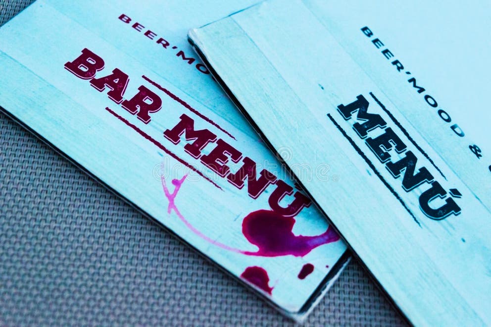 Background of Bar Menus or Restaurants Close-up Editorial Stock Image ...