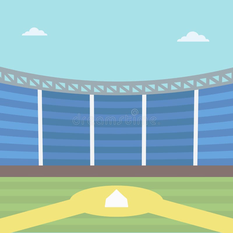 Background of Baseball Stadium. Stock Vector - Illustration of field ...
