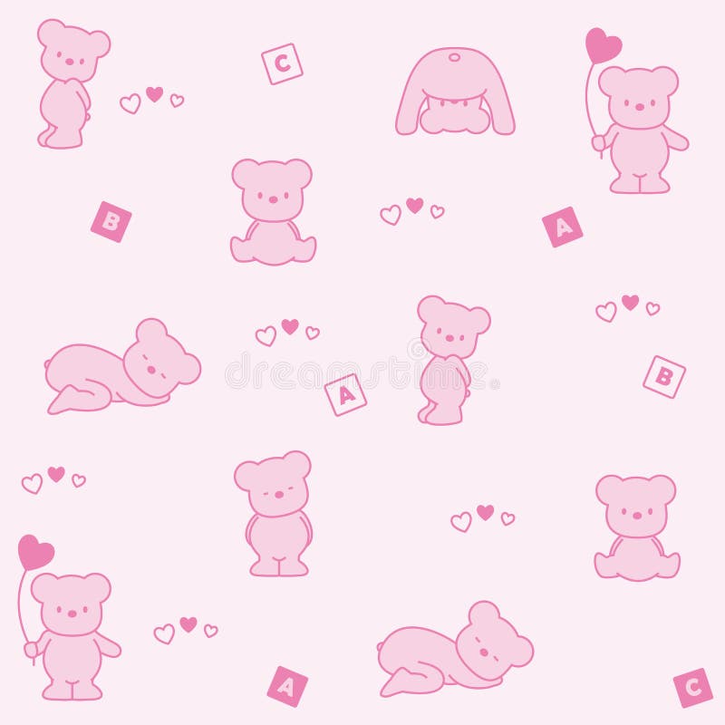 Pink bears stock vector. Illustration of hare, animal - 24466482