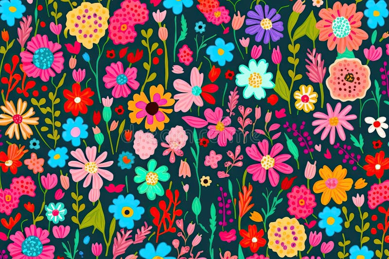Background of Beautiful Bright Spring Flowers. Generative Ai Stock ...