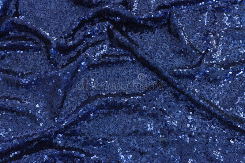 Background of Beautiful Dark Blue Sequins Fabric Stock Image - Image of ...
