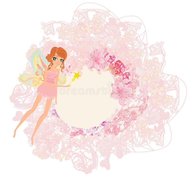 Background with a Beautiful Fairy Stock Vector - Illustration of ...
