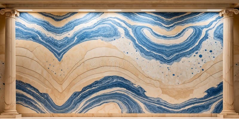 Background of Beautiful Greek Wall with Columns Stock Photo - Image of ...