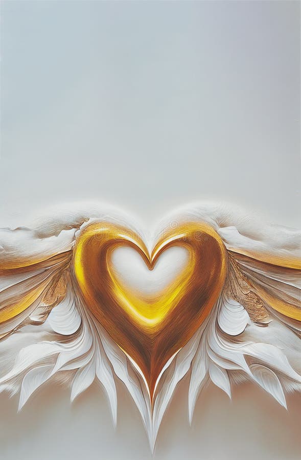 Background with Beautiful Heart and Copy Space. Vertical Wedding ...