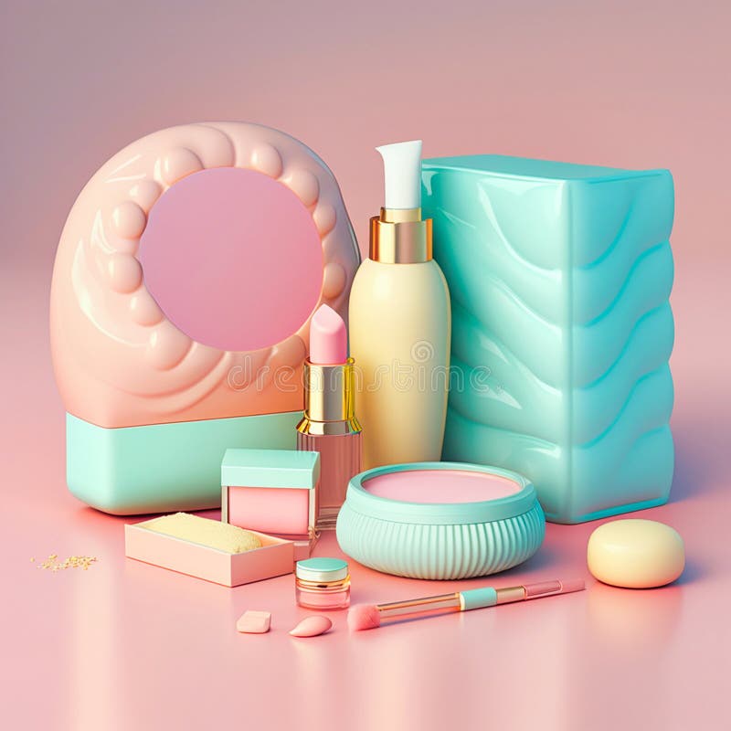 Background for Beauty Makeup and Cosmetic Care, Generative AI Stock ...
