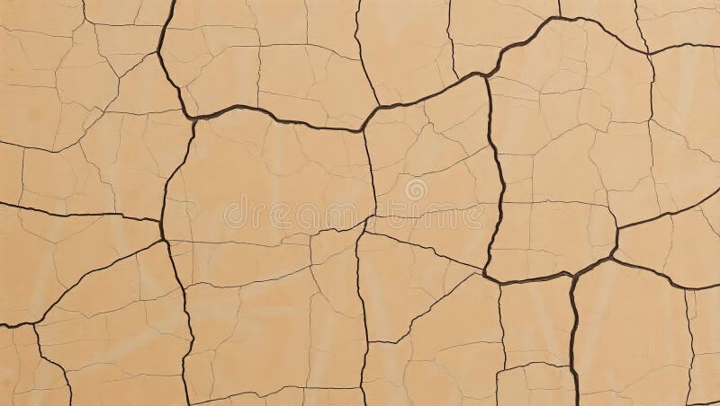 Background of Beige Cracked Clay Soil with Complex, Broken Patterns ...