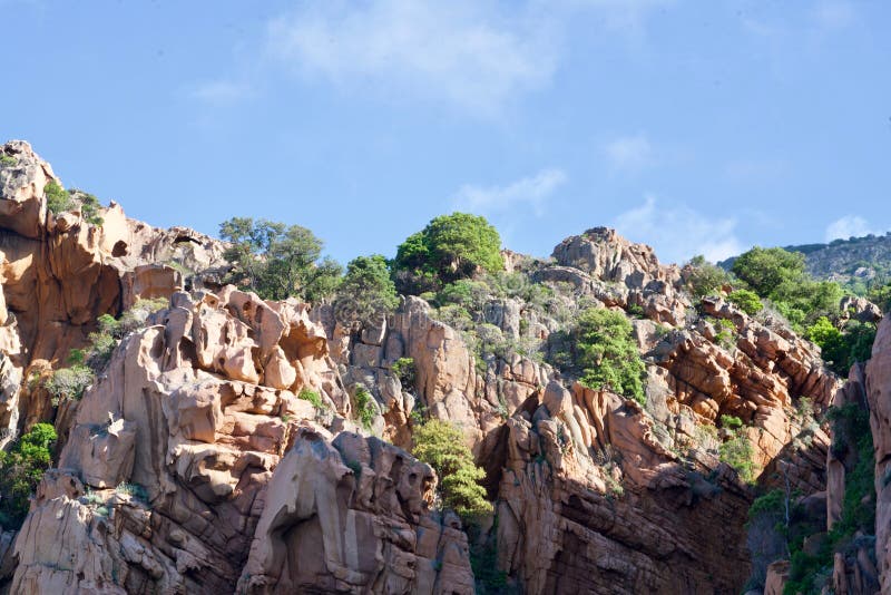 Beige Rocks Ending in a Turquoise Sea Stock Image - Image of water ...