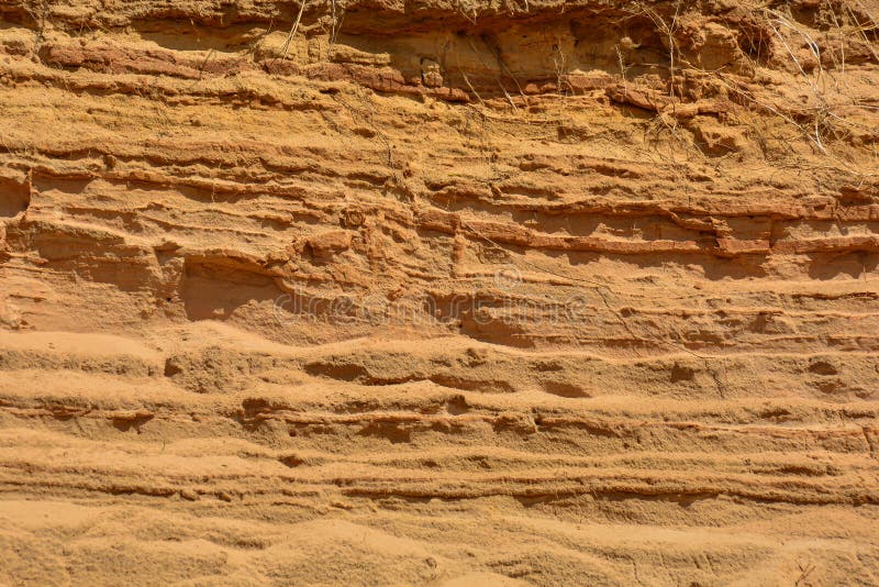 Background of Beige Sand of Sandy Cliffs. Close Up of the Texture of ...