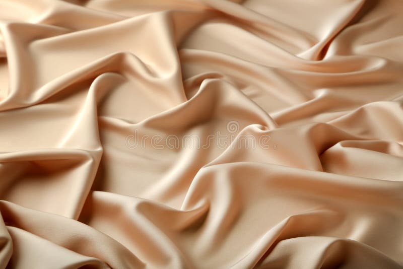 Beige satin fabric stock photo. Image of pattern, fold - 124723460