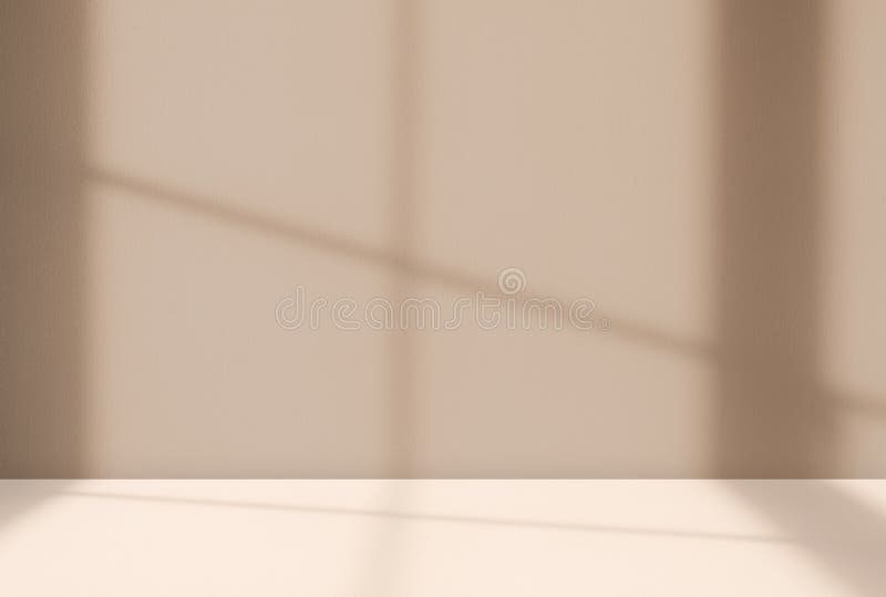 Beige Wall Studio Background.Empty Concrete Room Background with Light ...