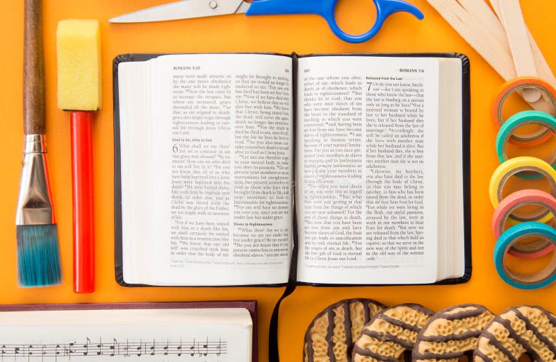 Background of a Bible with Objects for Biblical Education Stock Image ...