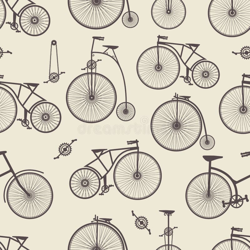 Bicycle Seamless Doodle Pattern, Hand Drawn Vector Stock Vector ...