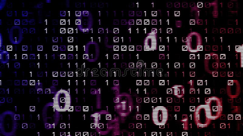 Background with Binary Code. Big and Small Numbers Appear and Disappear ...