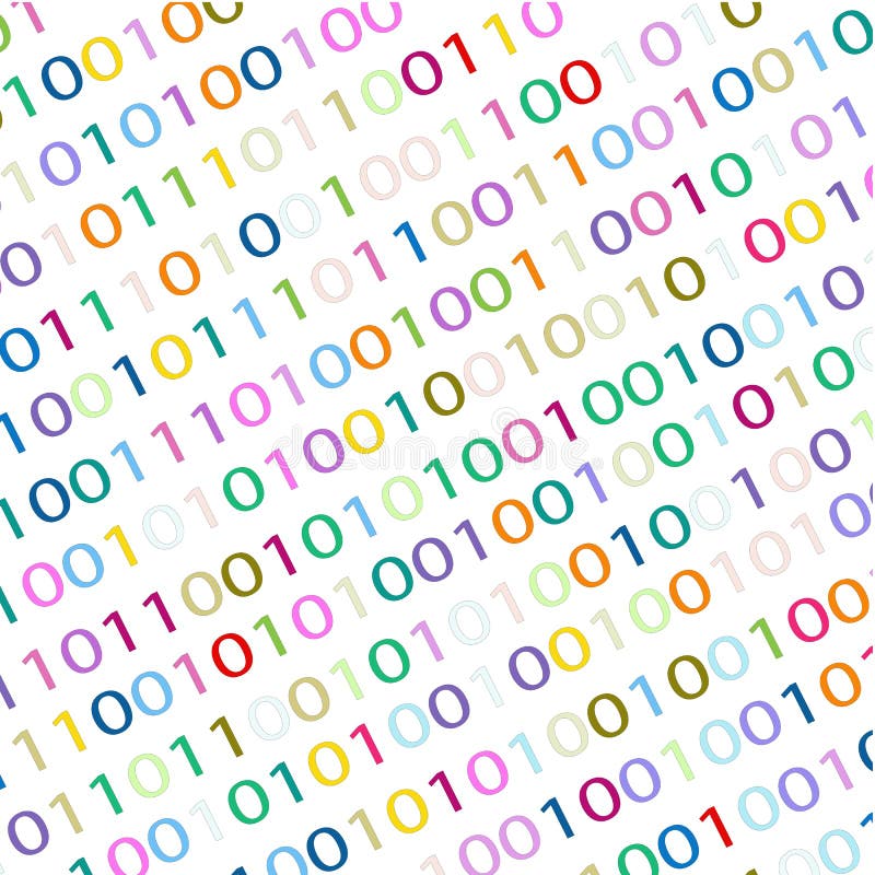 Background with Binary Code and Geometric Shapes of Blue Colors. Stock ...