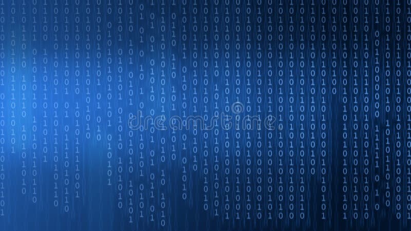 Background of Binary Code in Isometric Style. Tech Background with Dark Blue Colors Stock Image ...
