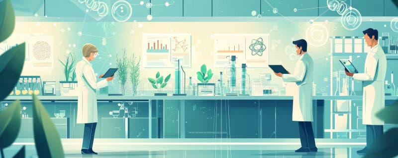 The Background of a Biotechnology Composition is Hand Drawn and Depicts ...