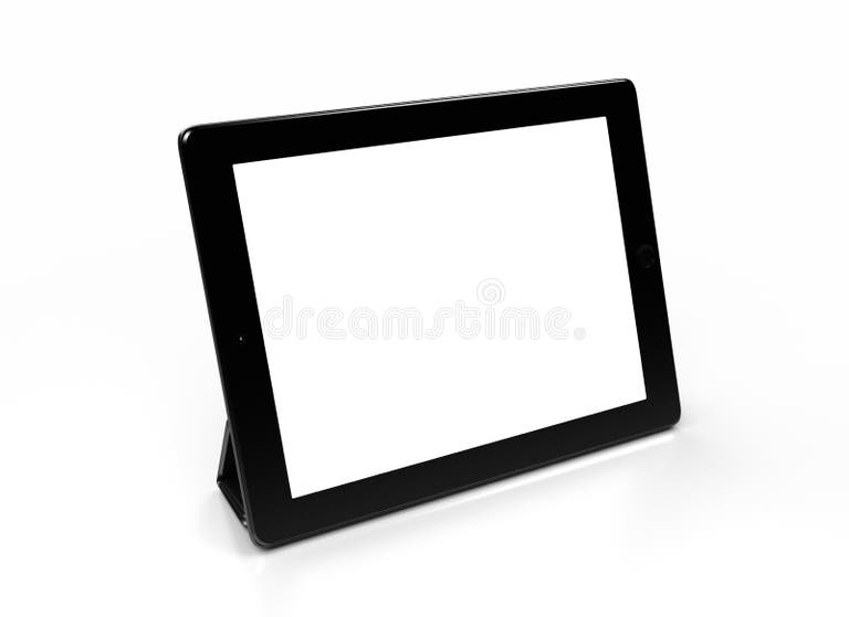 Black Tablet Computer on White Background Stock Illustration ...