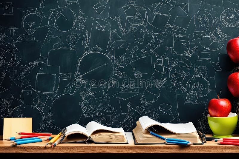 Background Black Board - Back To School Concept Stock Illustration ...