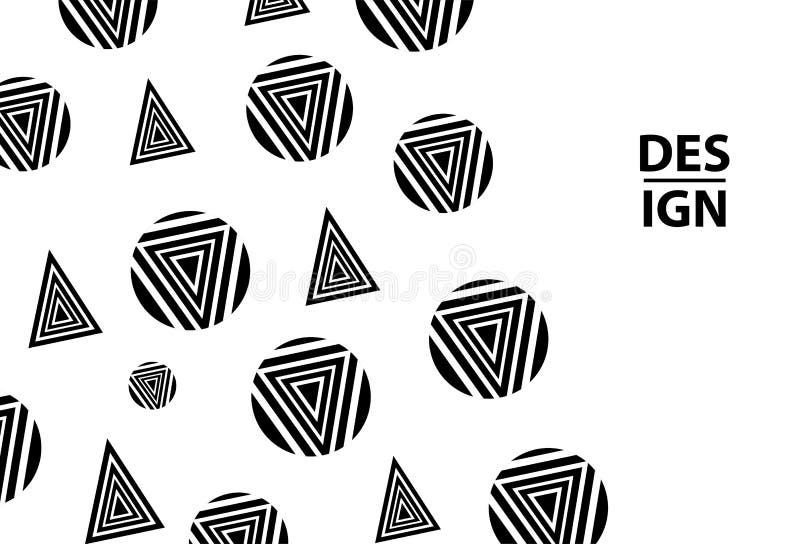 Background with Black Circles and Triangles.. Template for Card, Banner ...