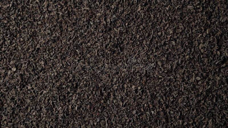 Background of Black Fanning or Broken Loose Leaf Tea Slowly Rotating ...