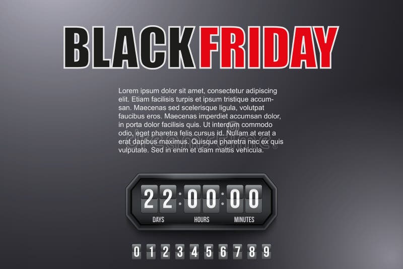 Black Friday Countdown Timer Stock Vector - Illustration of special ...