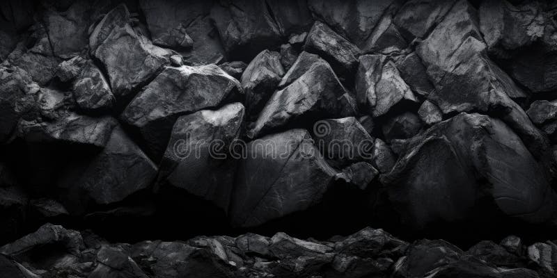 Background of Black Large Stones with a Shadow. Generative Ai Stock ...