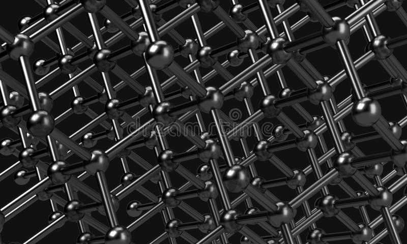 Background of a Black Molecular Structure Stock Illustration ...