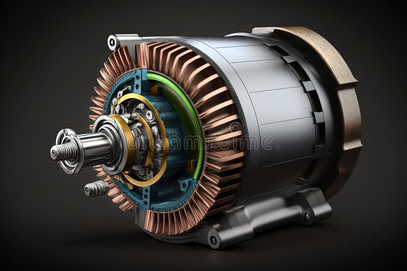 Background Black Motor Electric Stator Rotor Stock Illustration ...