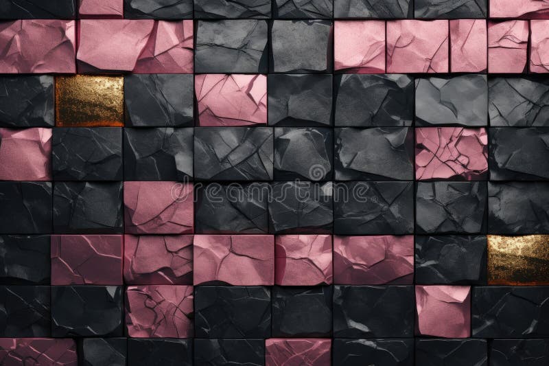 Background of Black and Pink Stone Slabs Stock Illustration ...