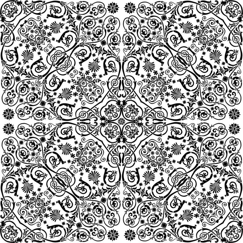 Background with Black Traditional Pattern Stock Vector - Illustration ...