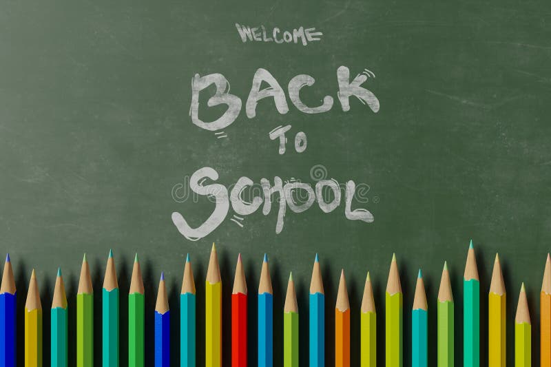 The Background of the Blackboard with the Concept of School Opening, 3d ...