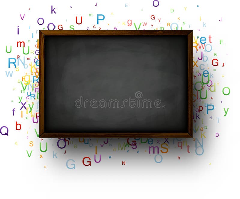 Blackboard with ABC Letters Stock Vector - Illustration of classroom ...