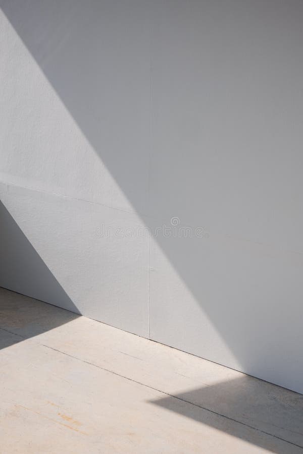 Background of Blank Gray Gypsum Board Wall and Concrete Floor with ...
