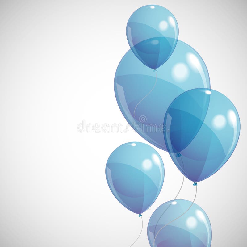 Background with Blue Balloons Stock Illustration - Illustration of ...