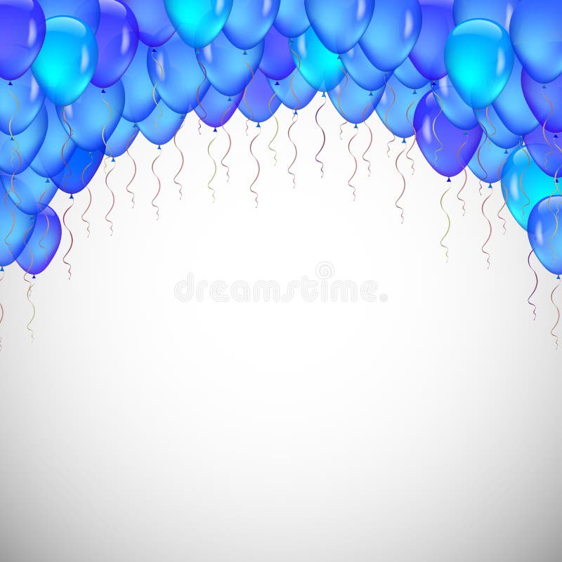 Background of Blue Balloons. Stock Vector - Illustration of shiny ...