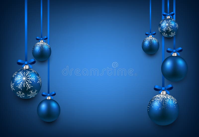 Background with Blue Christmas Balls. Stock Vector - Illustration of ...