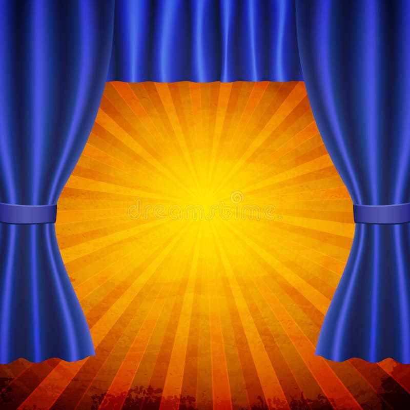 Background with Blue Circus Curtain. Design for Presentation, Concert ...