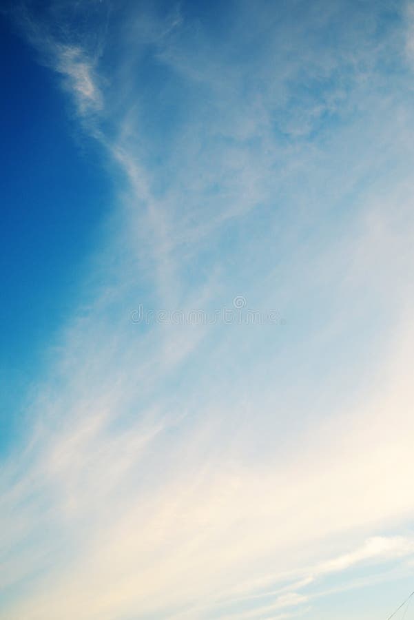 Background from the Blue Clouds at Sunset with Space for Text Stock ...