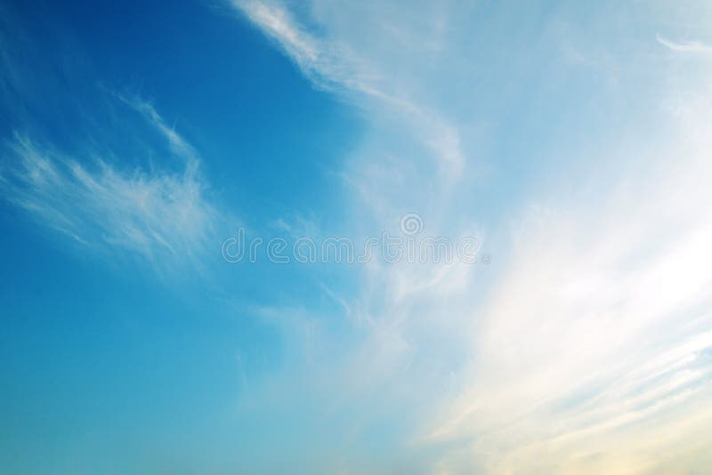 Background from the Blue Clouds at Sunset with Space for Text Stock ...