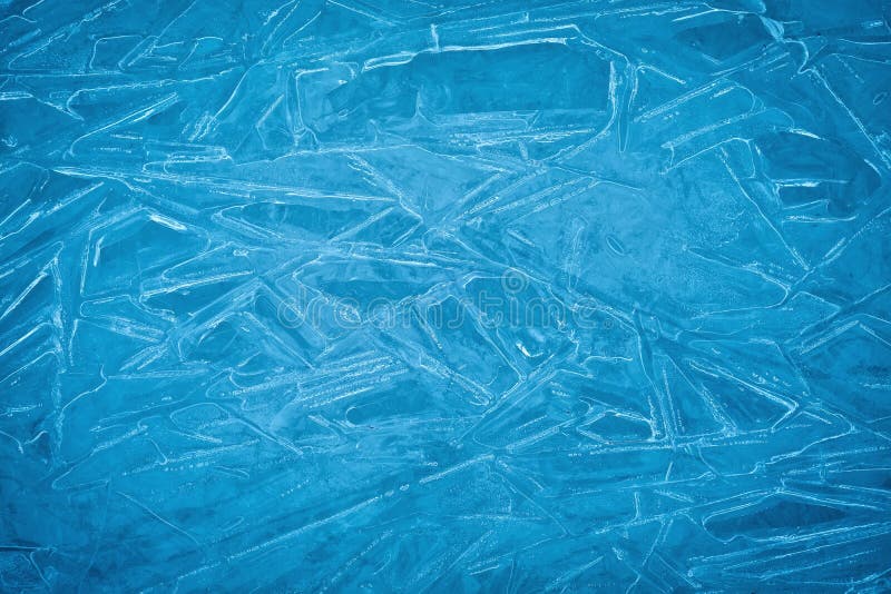 Background of Blue Cold Winter Ice. Texture of Frozen Surface Stock ...