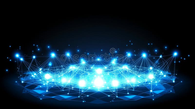 The Background is Blue in this 3D Rendering that Depicts an Abstract ...