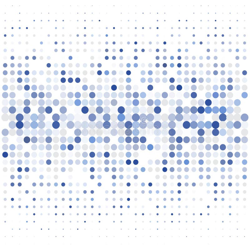 The Background of Blue Dots of Different Sizes on White. Stock Vector ...