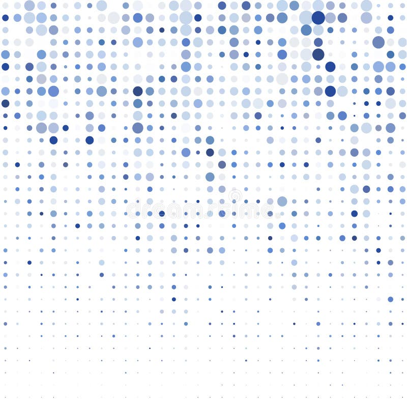 The Background of Blue Dots of Different Sizes on White. Stock Vector ...