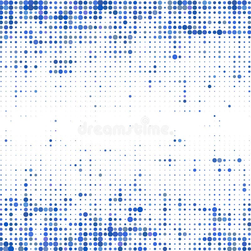 The Background of Blue Dots of Different Sizes on White. Stock Vector ...